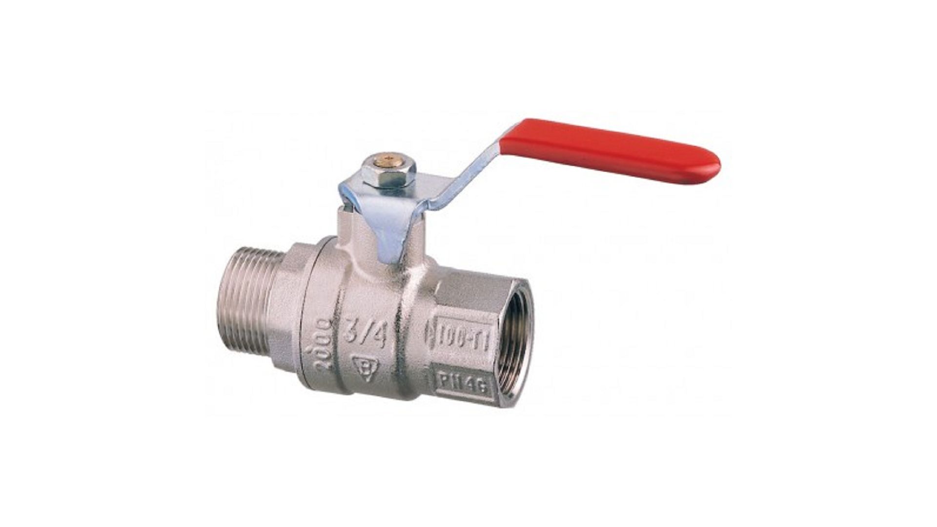 Ball Valve MF PN40 Nickel Plated Brass Body 3/4'' - MISCO